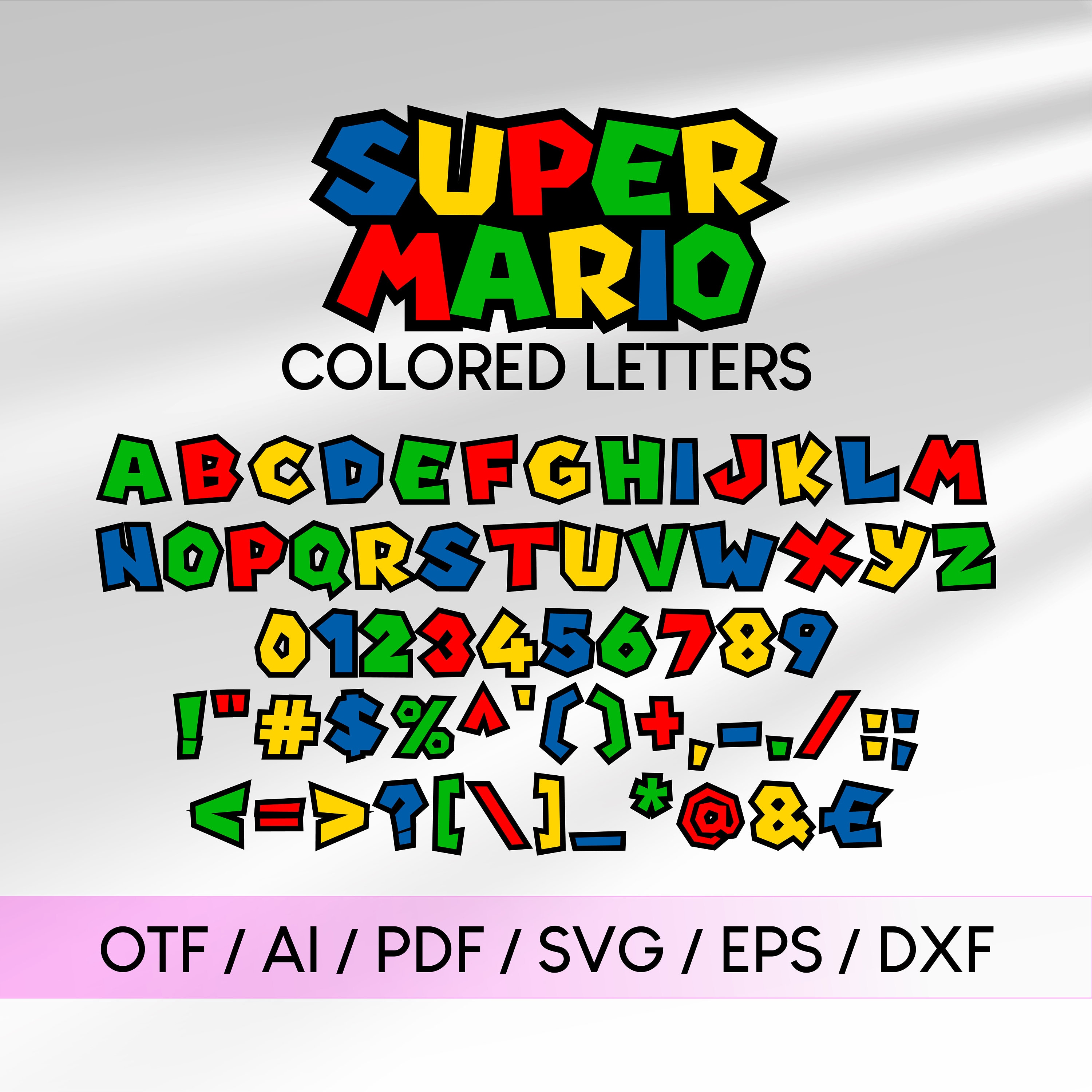 Super Mario Font SVG, Super Mario Digital Download, Super Mario Letters ...