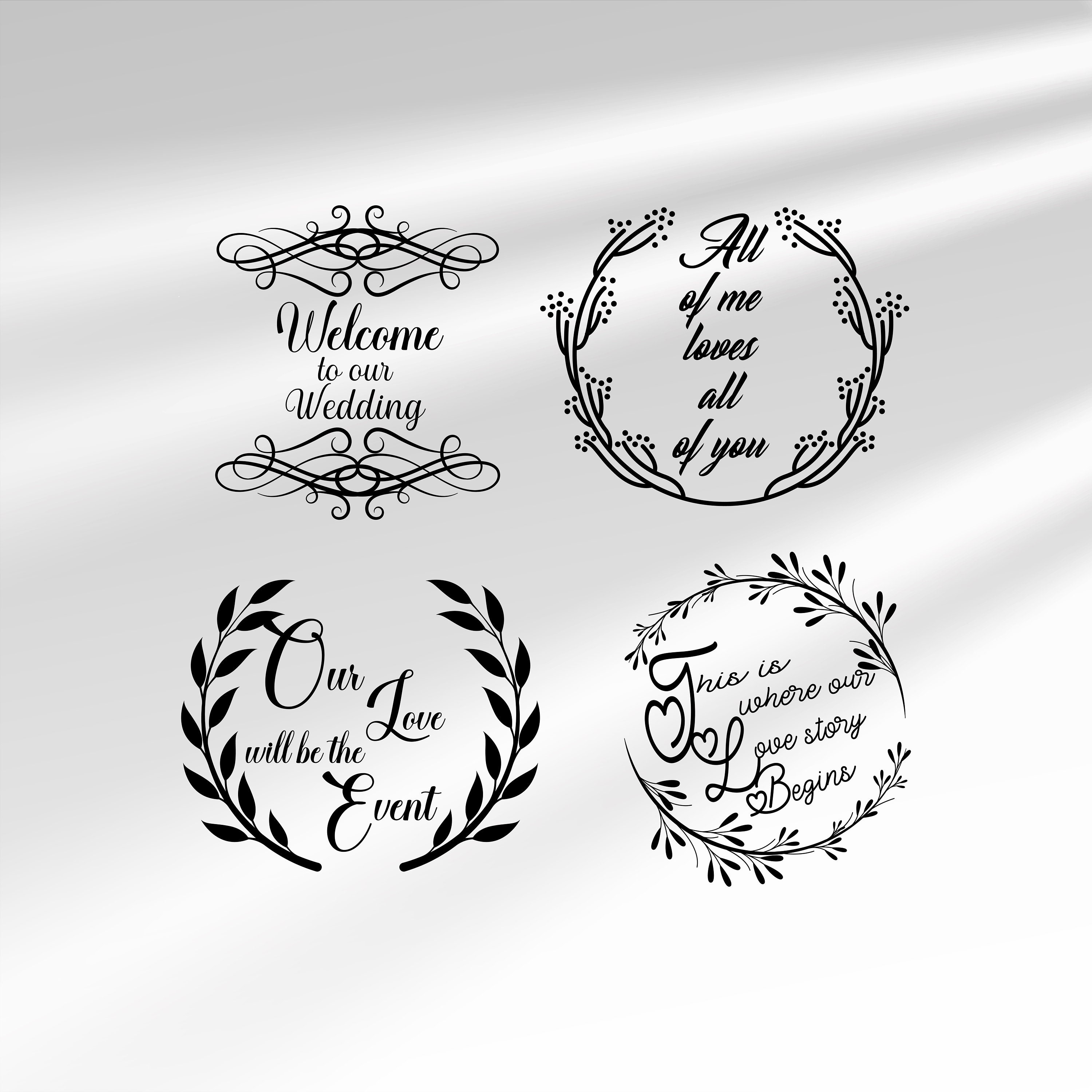 Wedding SVG Files, Wedding Vectors, Digital Download, Printable Wedding ...