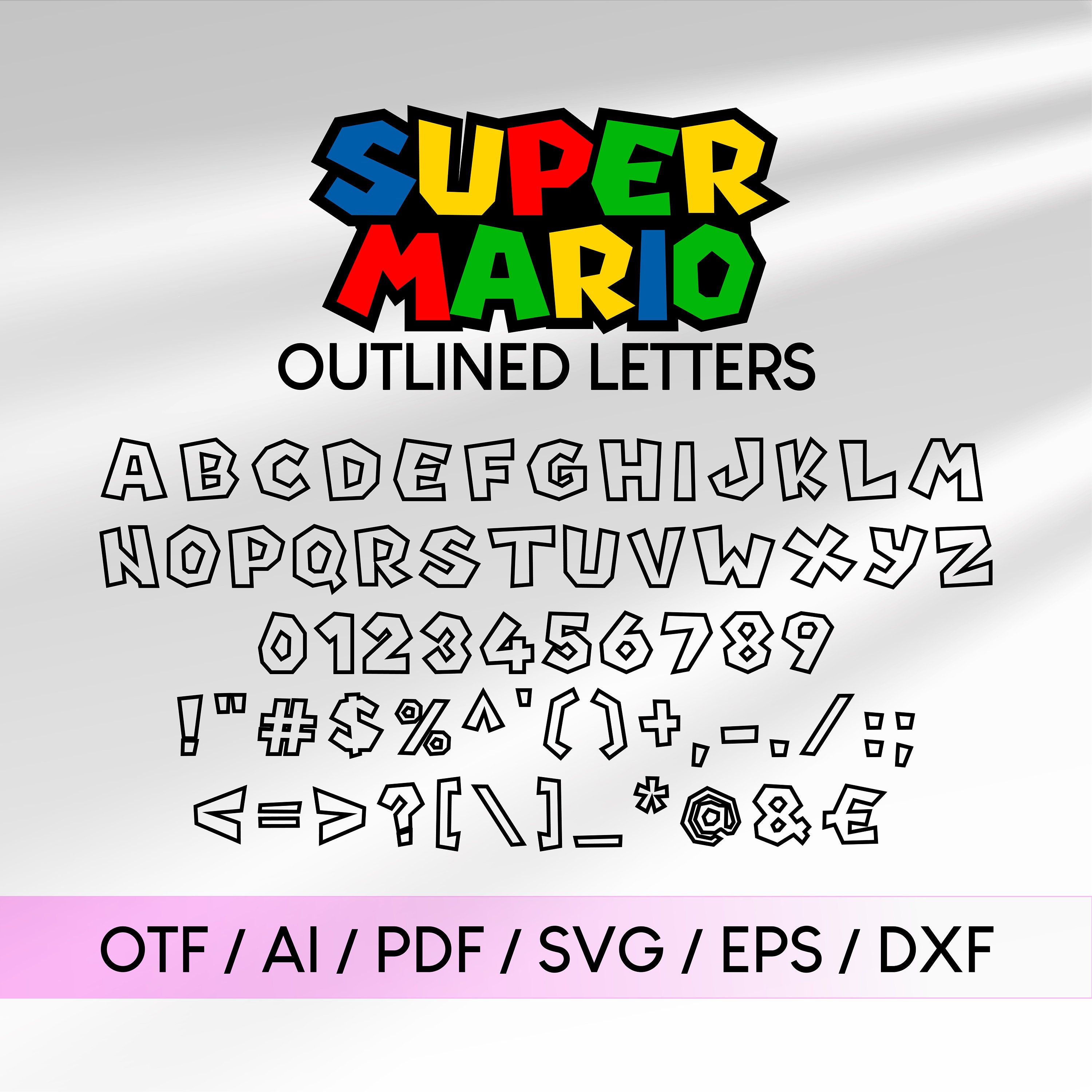 Super Mario Font SVG, Super Mario Digital Download, Super Mario Letters ...