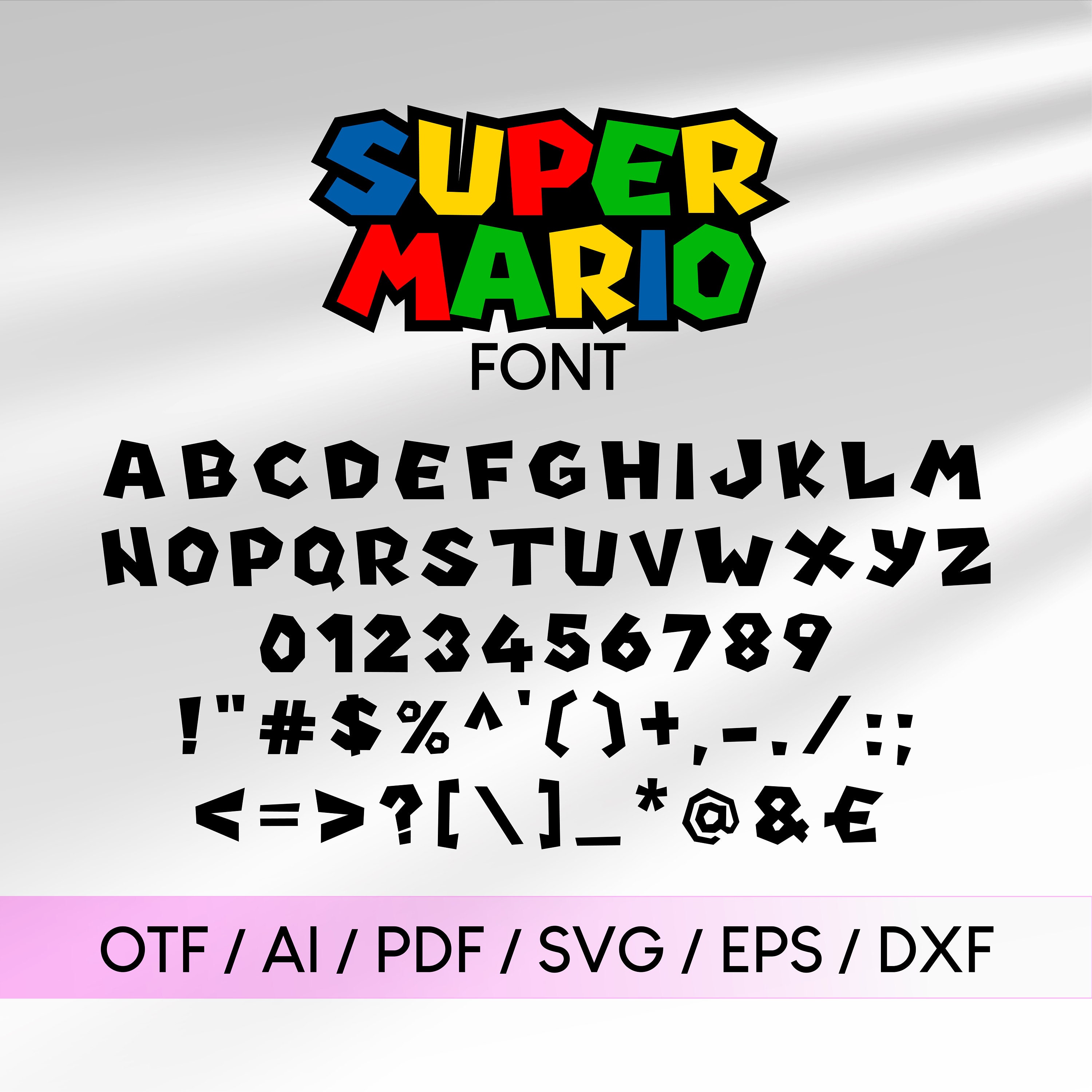 Super Mario Font SVG, Super Mario Digital Download, Super Mario Letters ...