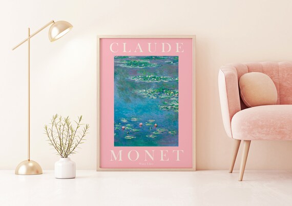 Claude Monet Art Print Pretty Pink Water Lilies Inspired Art - Etsy