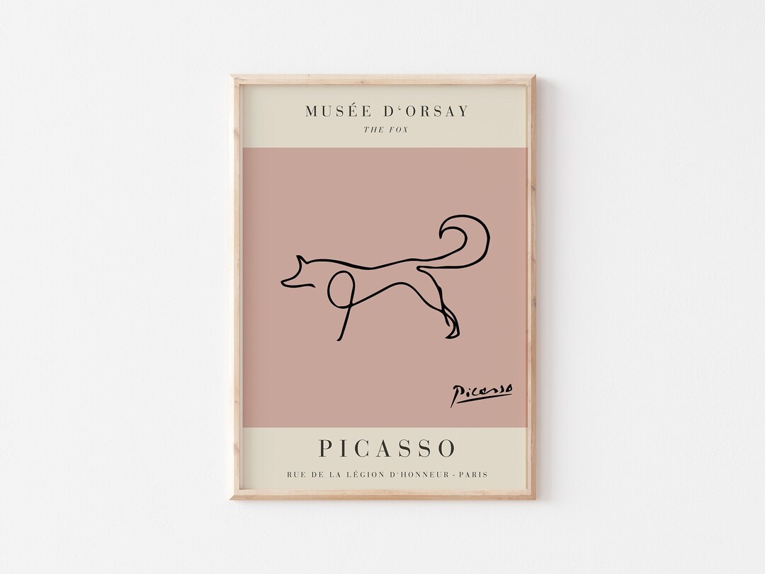 Picasso Exhibition Poster, the Fox, Vintage Art, Minimalist Poster ...