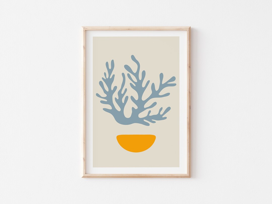 Matisse Print, Minimalist Yellow and Blue Cut Outs Print, Exhibition ...