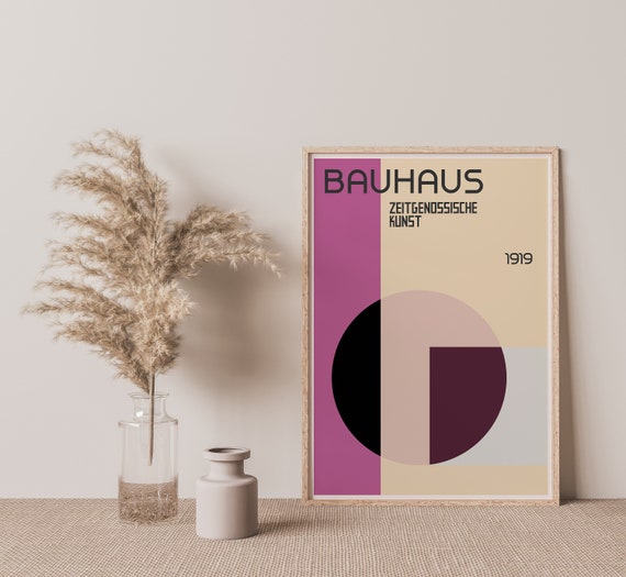 Bauhaus 1919 Wall Art Print Pretty Purple Pink Post Modern - Etsy