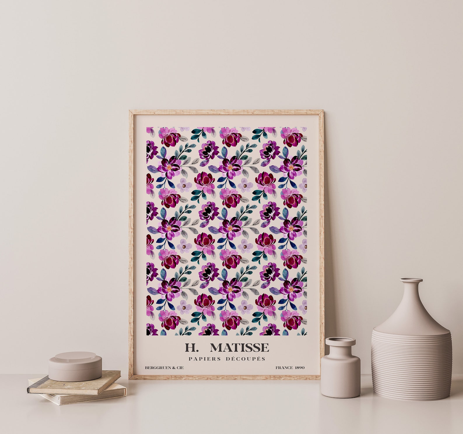 Henri Matisse Watercolor Flowers Print Modern Colorful Purple - Etsy