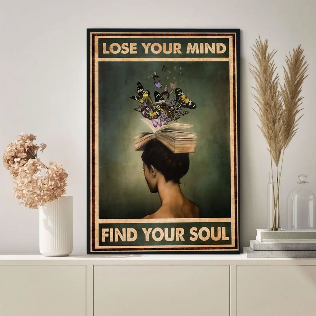 Lose Your Mind Find Your Soul Poster Book Head Butterfly - Etsy