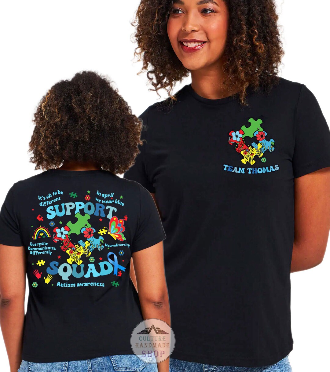 Personalized Family Autism Support Squad Sweatshirt Hoodie T-shirt - Etsy