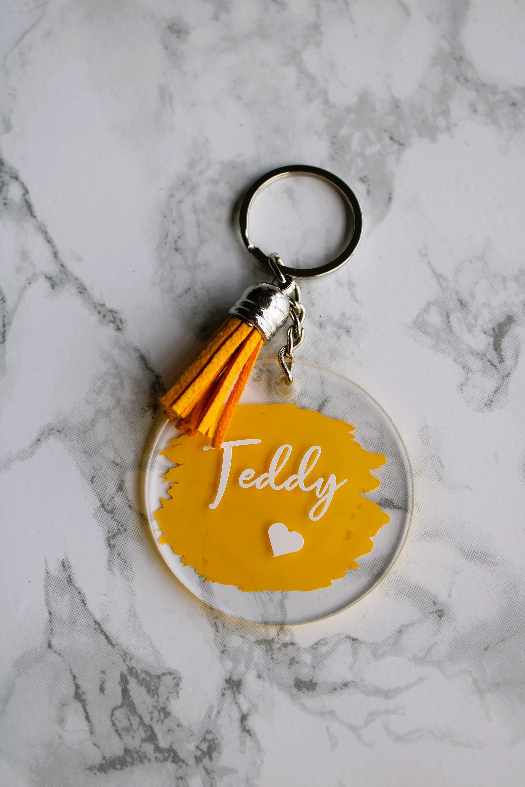 PERSONALIZED KEYCHAIN With Custom Name and Brush Stroke Acrylic ...