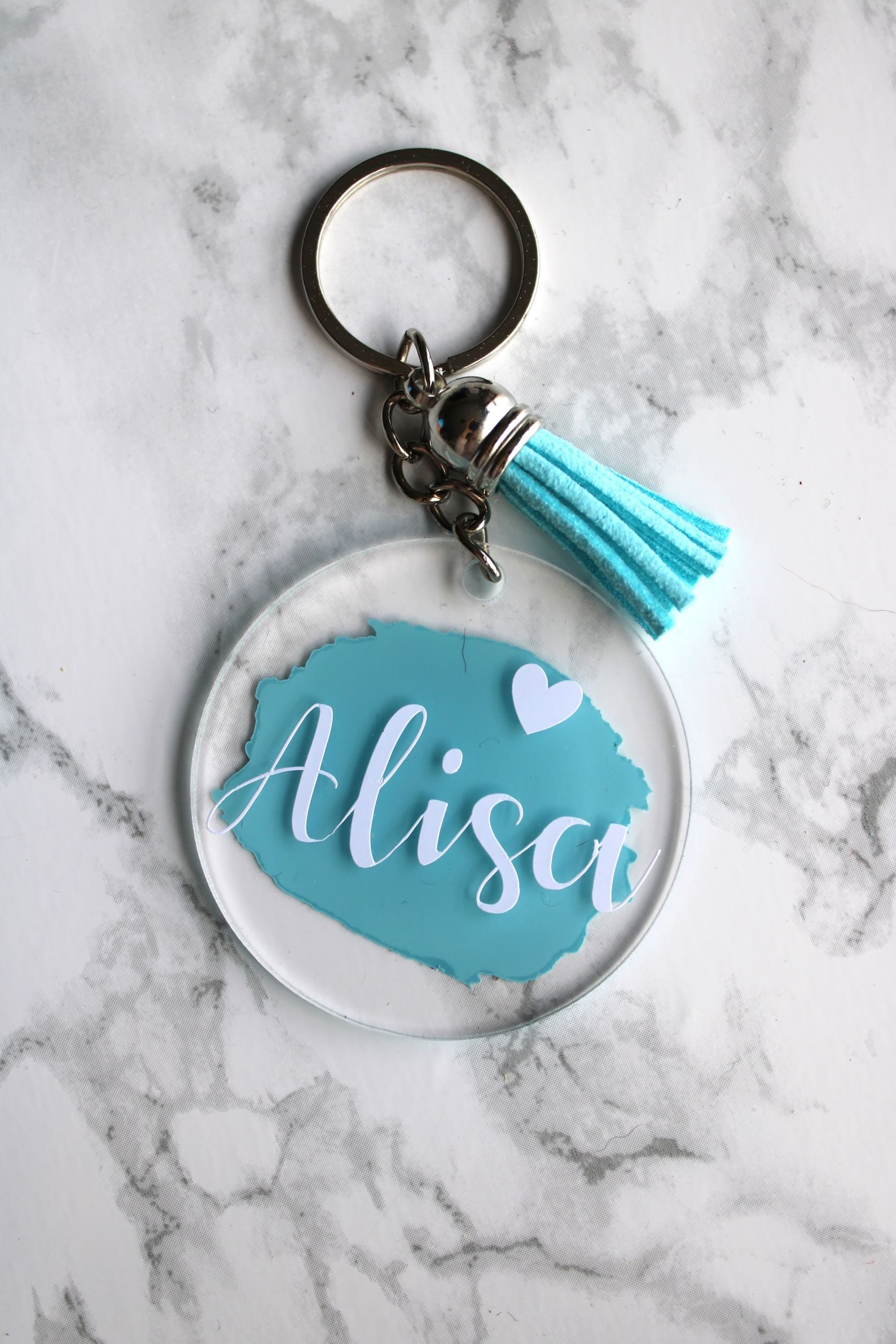PERSONALIZED KEYCHAIN With Custom Name and Brush Stroke Acrylic ...