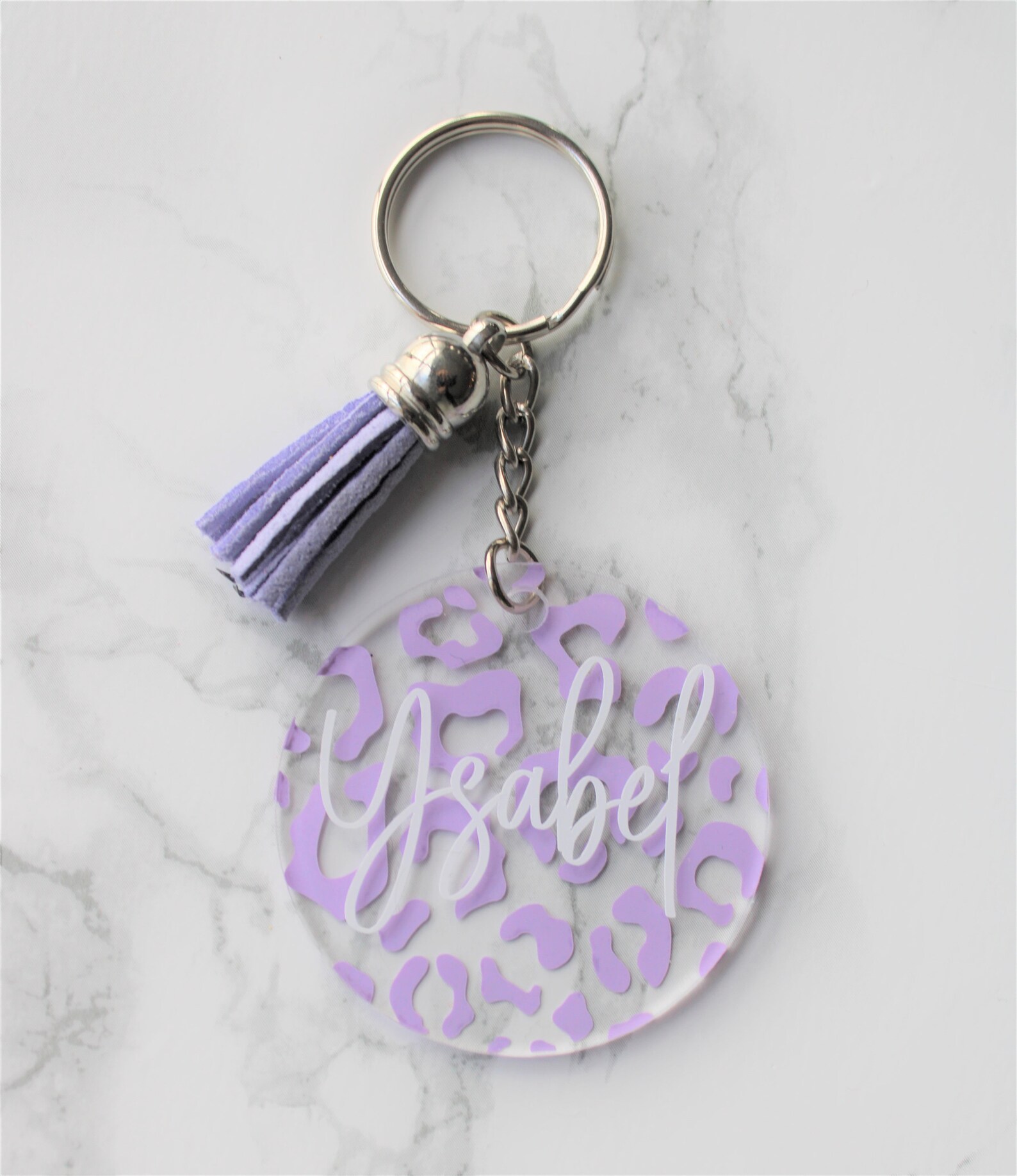 LEOPARD KEYCHAIN With Name Leopard Print Name Keychain Acrylic Keychain ...