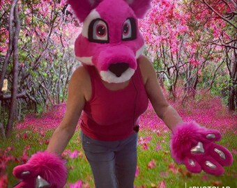 Pink Fursuit Head - Etsy