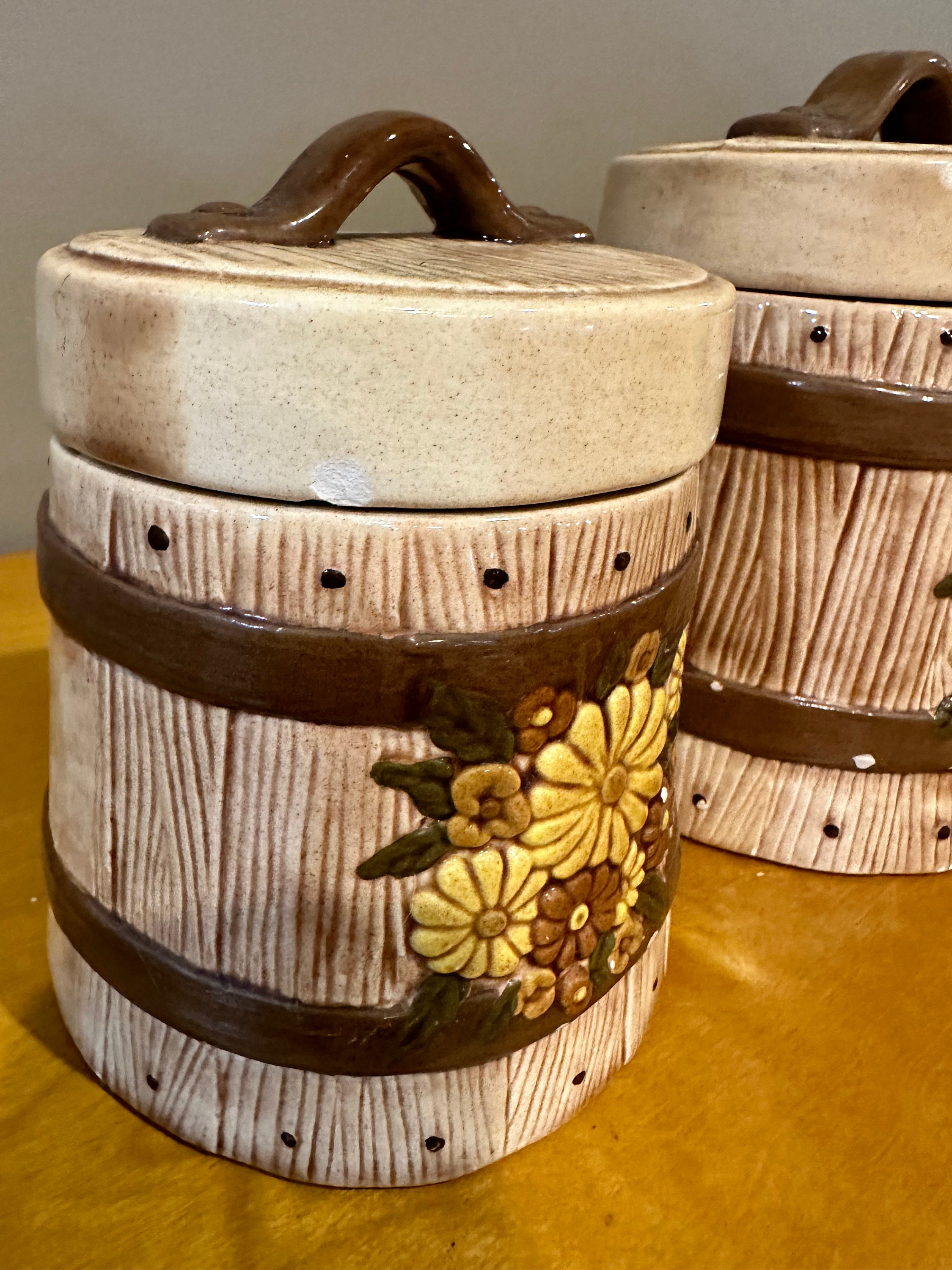 Vintage Sunflower Canister Set of 4 - Etsy