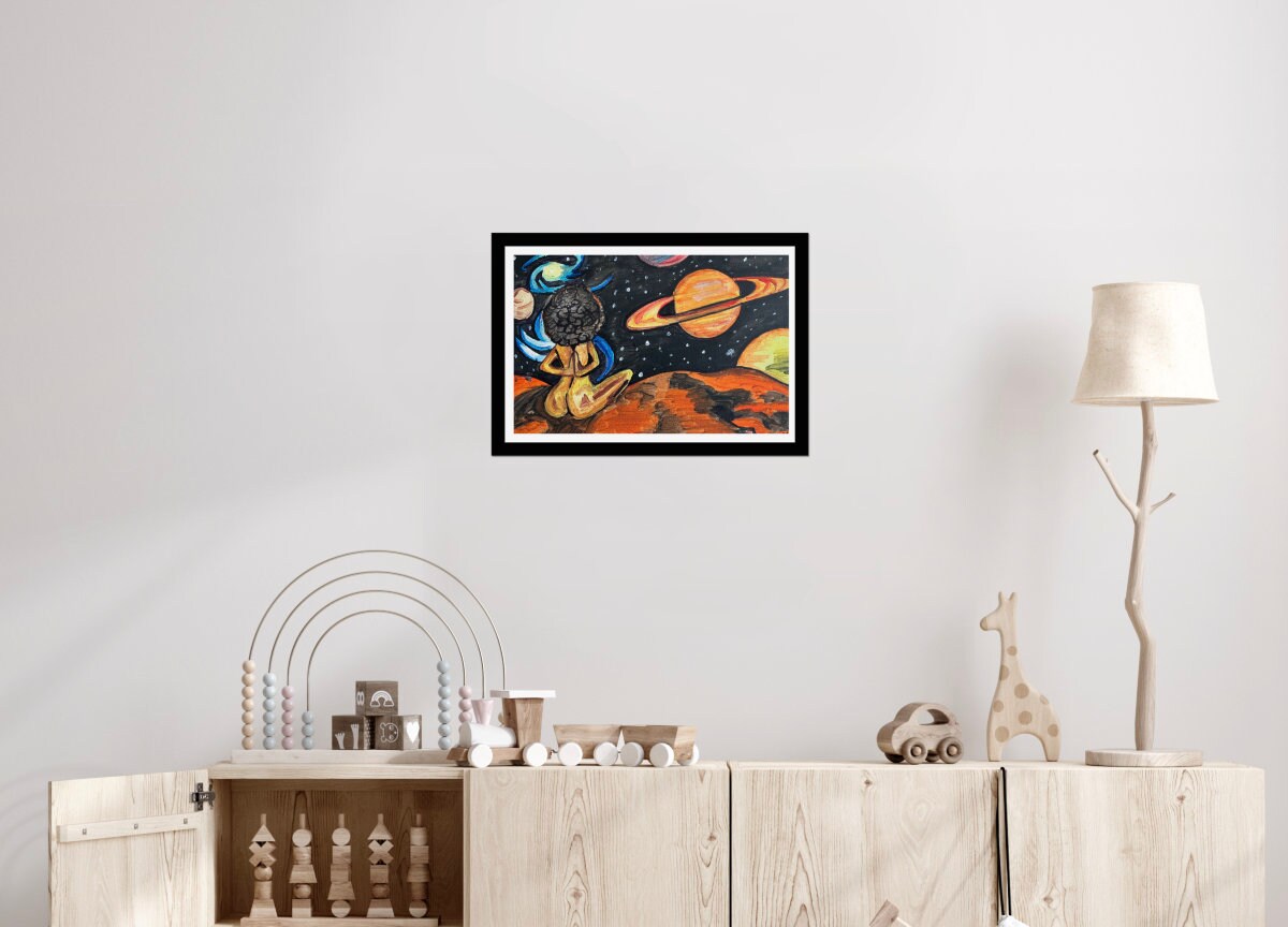 Galactic Goddess: Afro-queen in Space - Unique Poster Celebrating Black ...