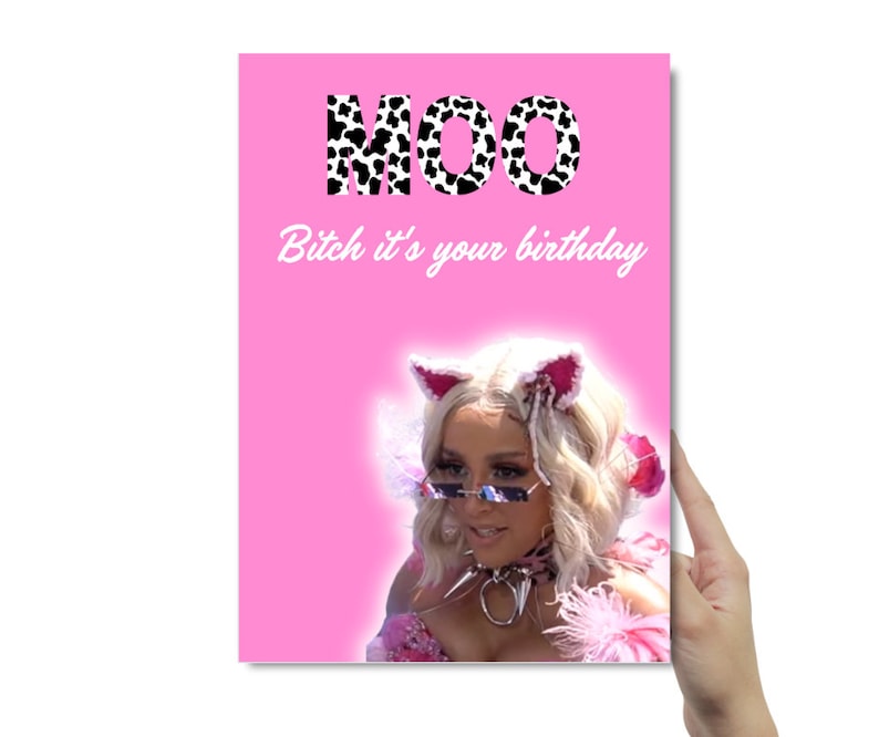 Doja Cat Happy Birthday Card moo Btch It's Your Birthday Celebrity ...