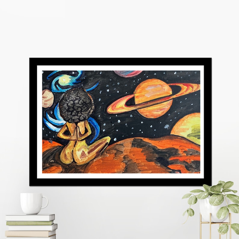 Galactic Goddess: Afro-queen in Space - Unique Poster Celebrating Black ...