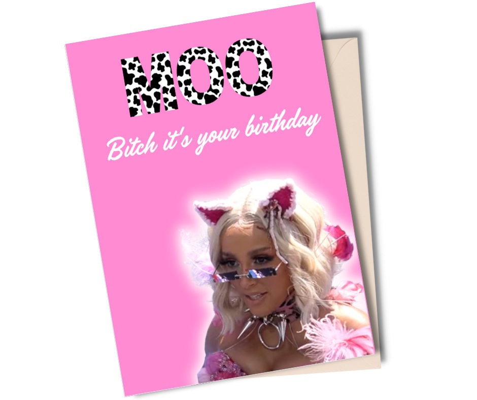 Doja Cat Happy Birthday Card| "moo B*tch It's Your Birthday ...