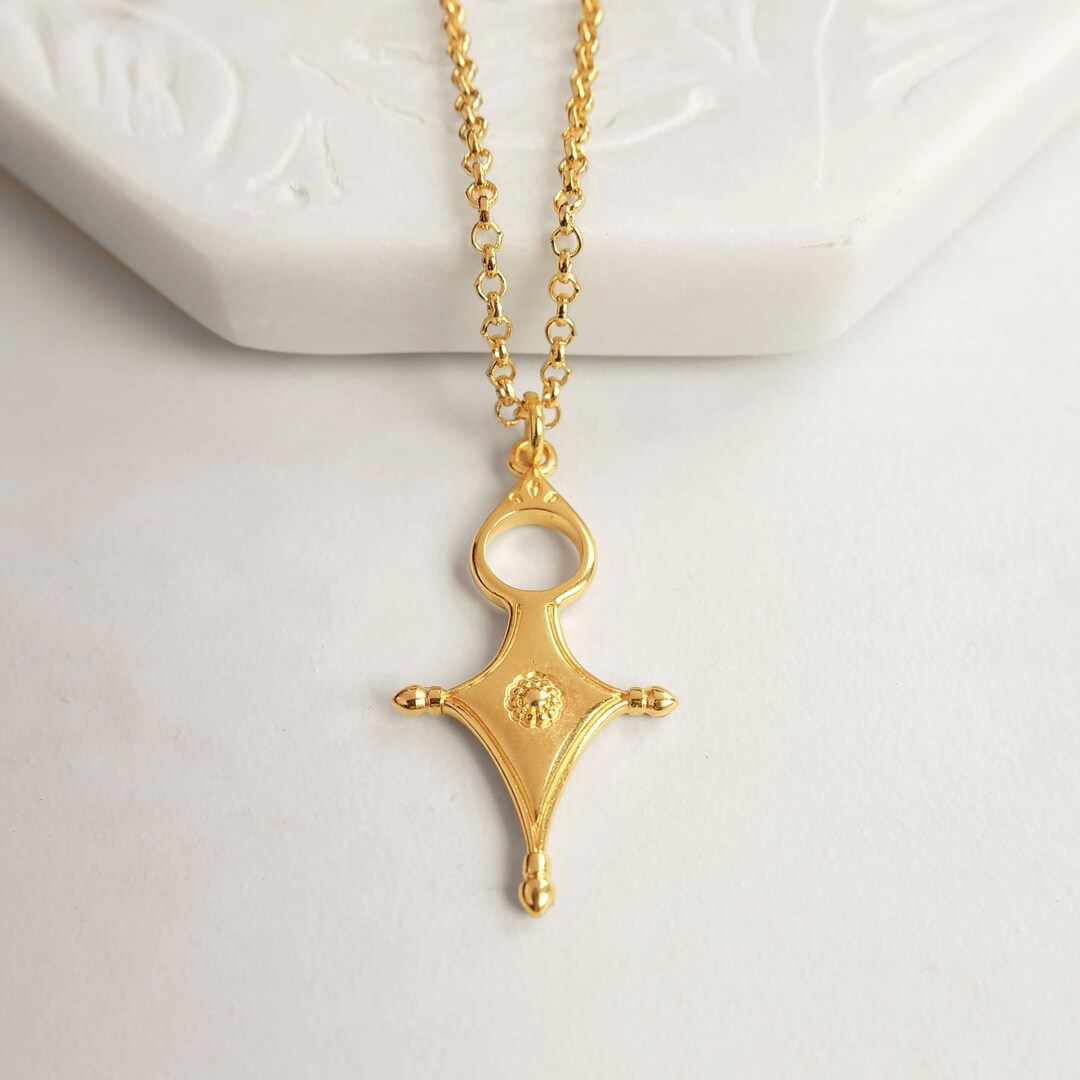 Gold Amulet Necklace, Gold Talisman Necklace, Gold Minimalist Necklace ...