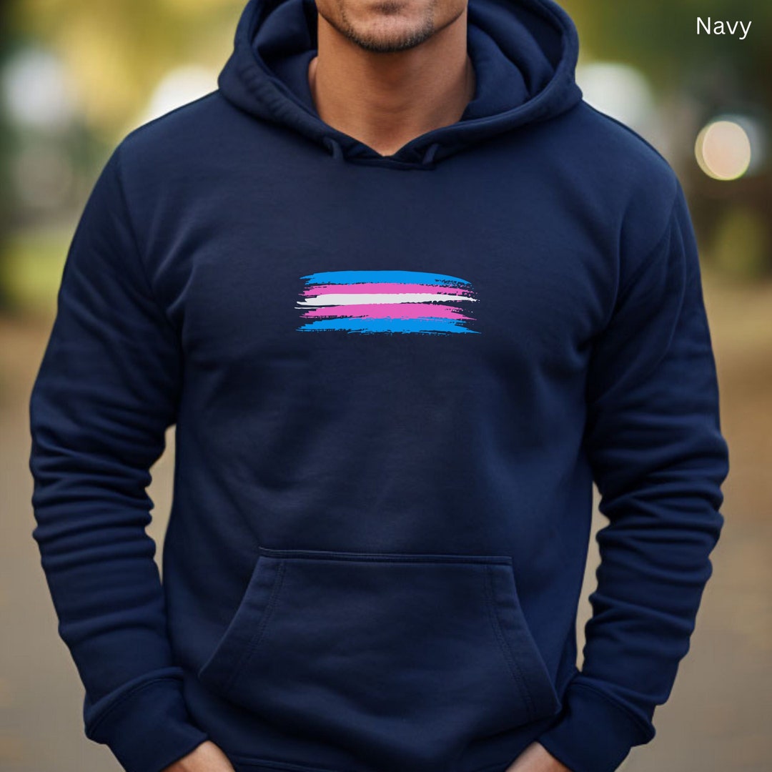 Subtle Trans Pride Hoodie Transgender Flag Sweatshirt That is Popular ...