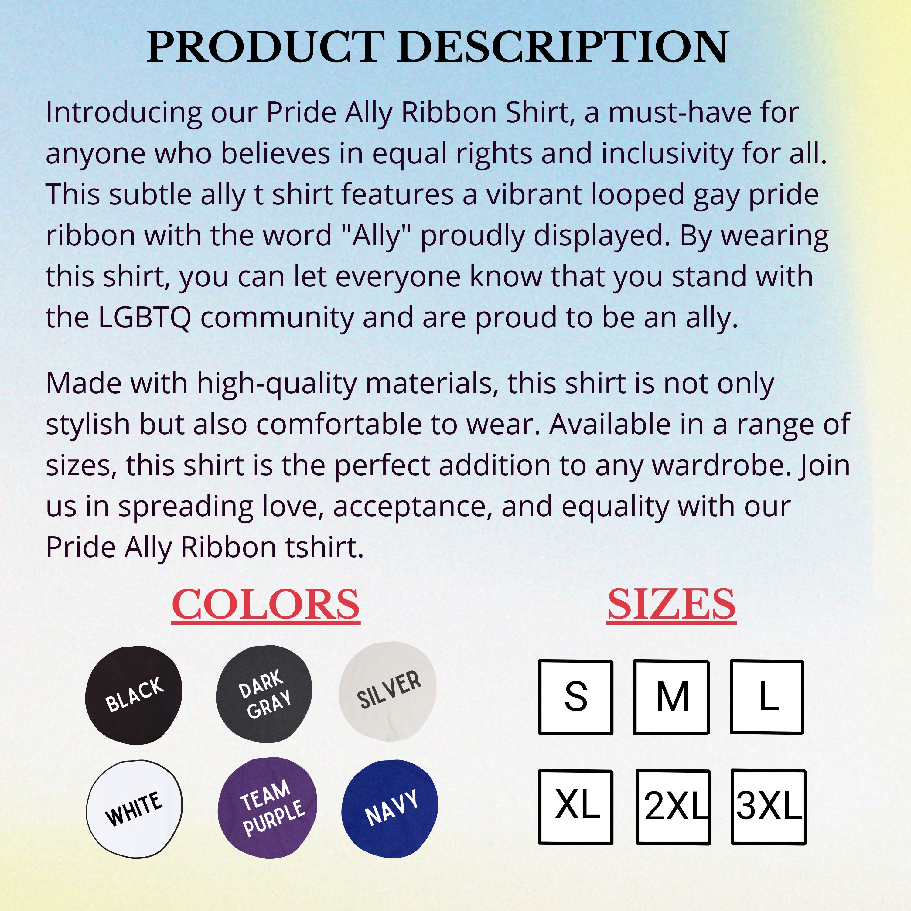Pride Ally Ribbon Shirt Unlabeled Pride Outfit for LGBTQ - Etsy