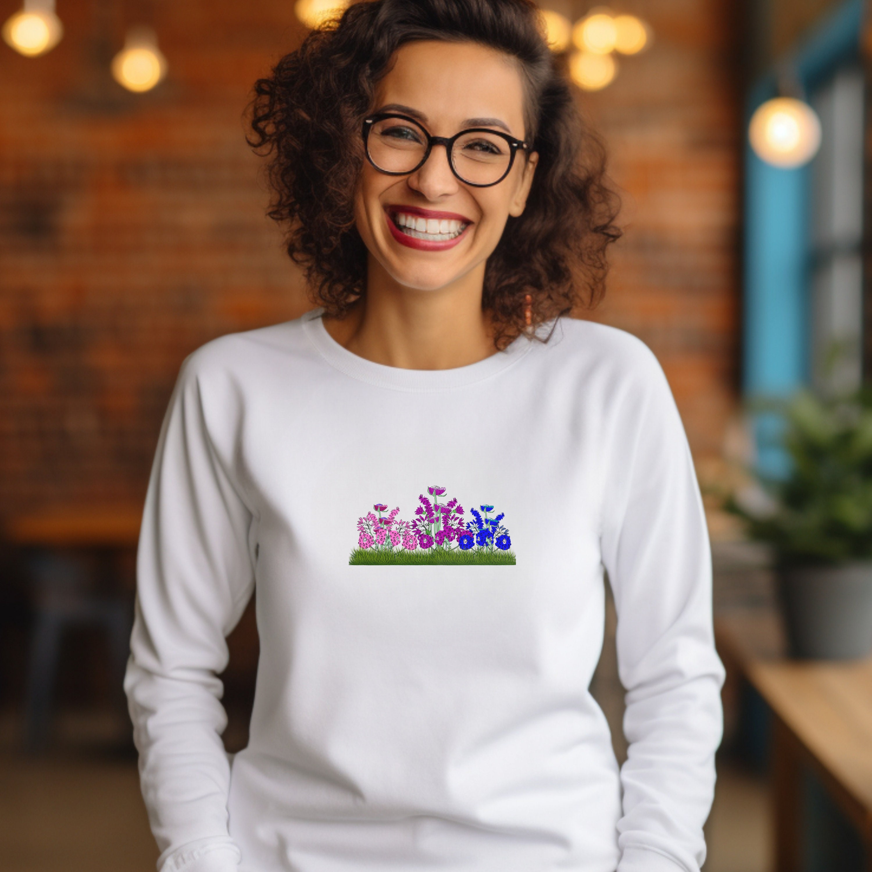 Bi Pride Wildflowers Sweater Subtle Bisexual Pride Sweatshirt as LGBTQ ...