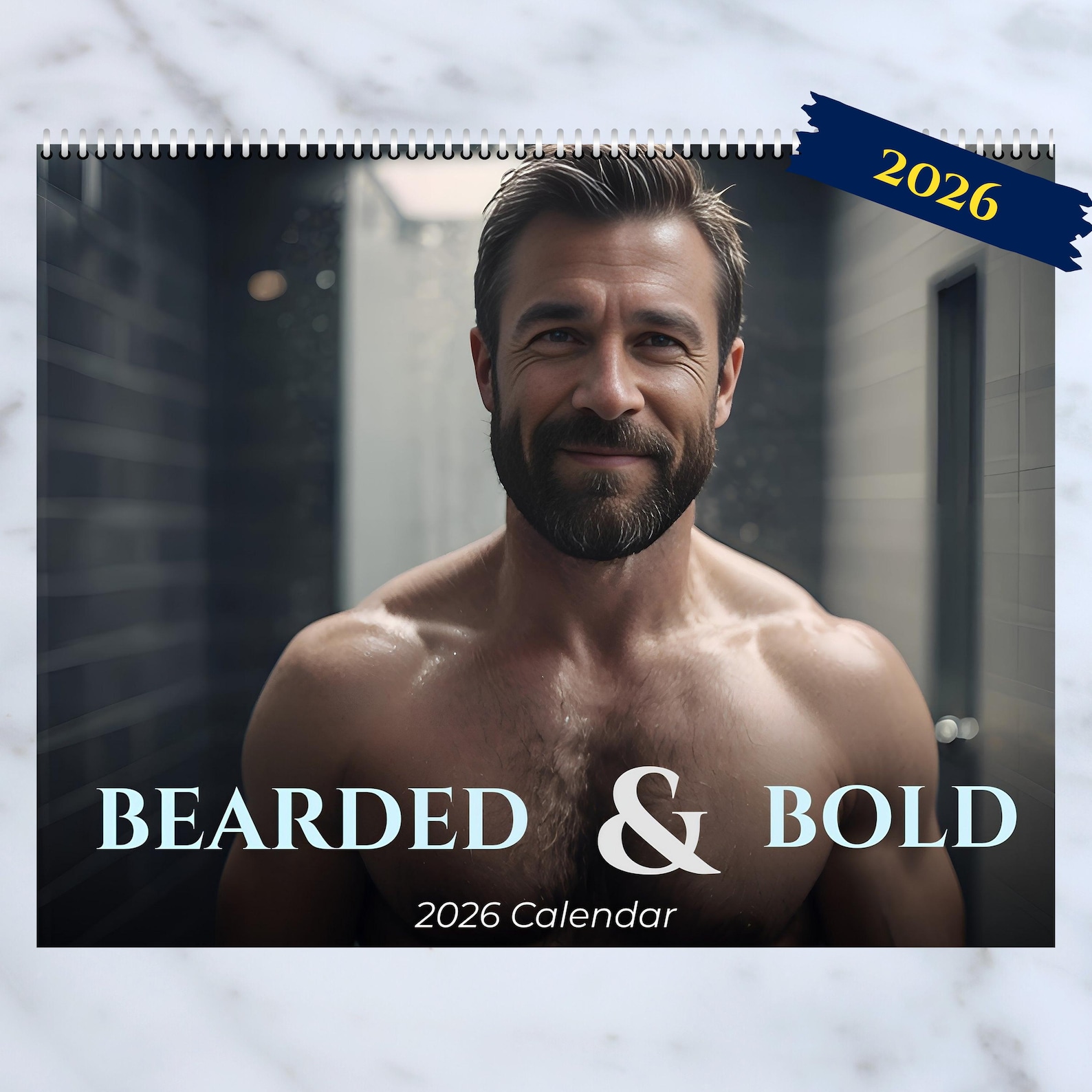 Bearded Men Calendar 2026 - Bearded & Bold, Hairy Men Calendar, Gay ...