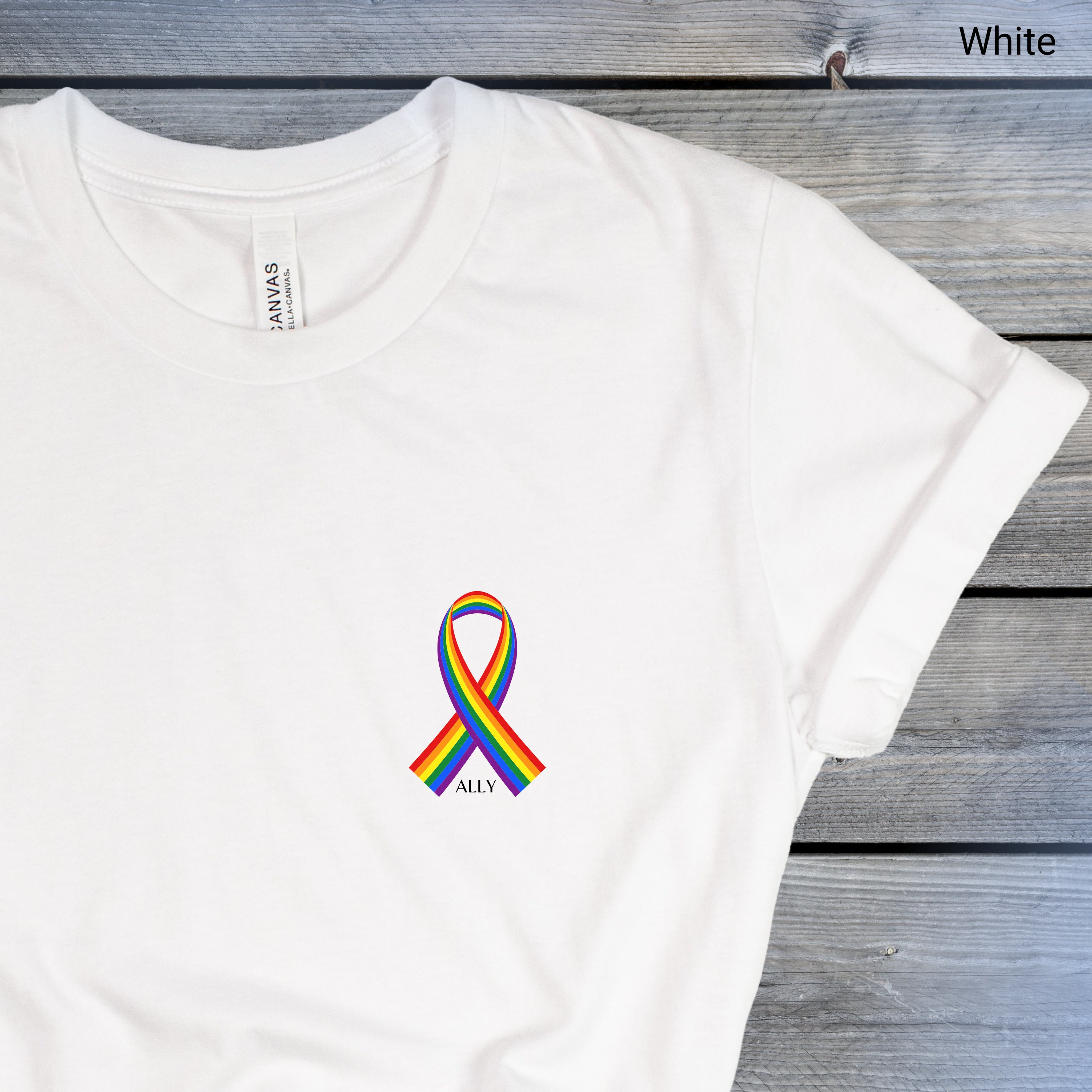 Pride Ally Ribbon Shirt Unlabeled Pride Outfit for LGBTQ - Etsy