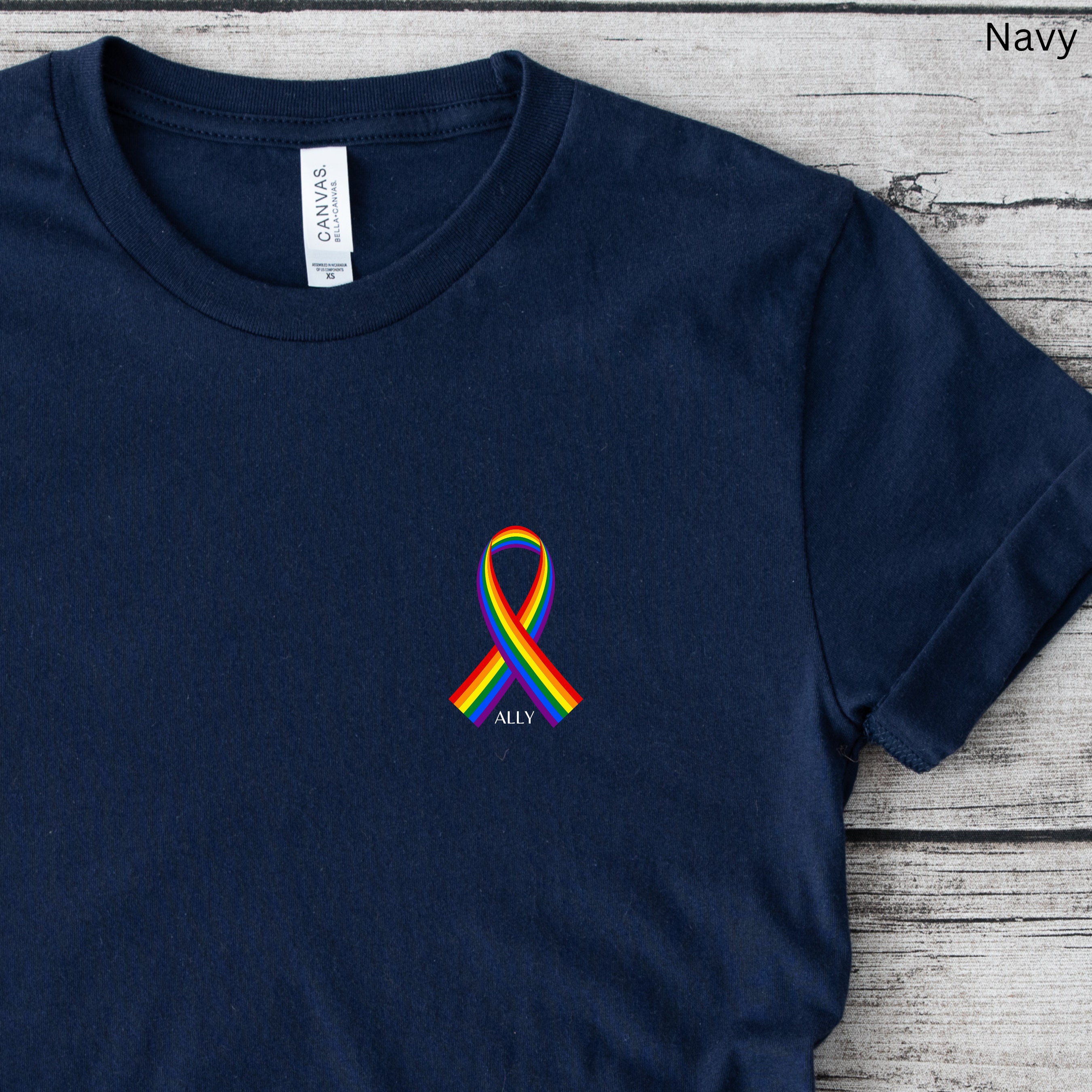 Pride Ally Ribbon Shirt Unlabeled Pride Outfit for LGBTQ - Etsy
