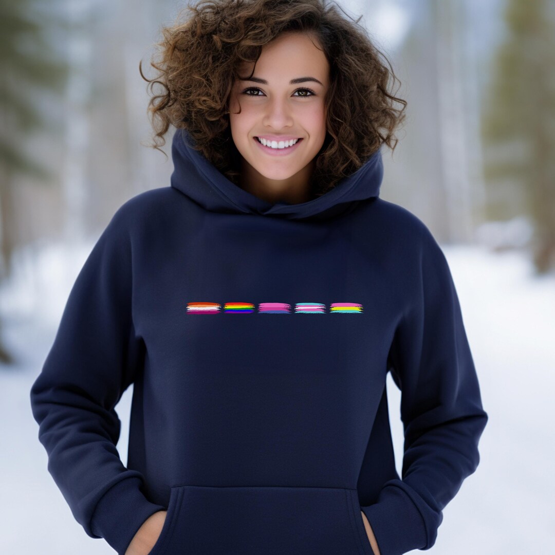 Pride Flags Hoodie Subtle Pride Outfit With Gay Flag Lesbian Flag Trans ...