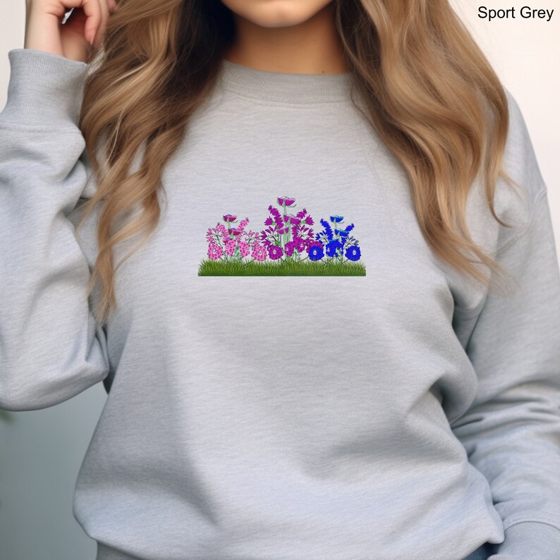 Bi Pride Wildflowers Sweater Subtle Bisexual Pride Sweatshirt - Etsy