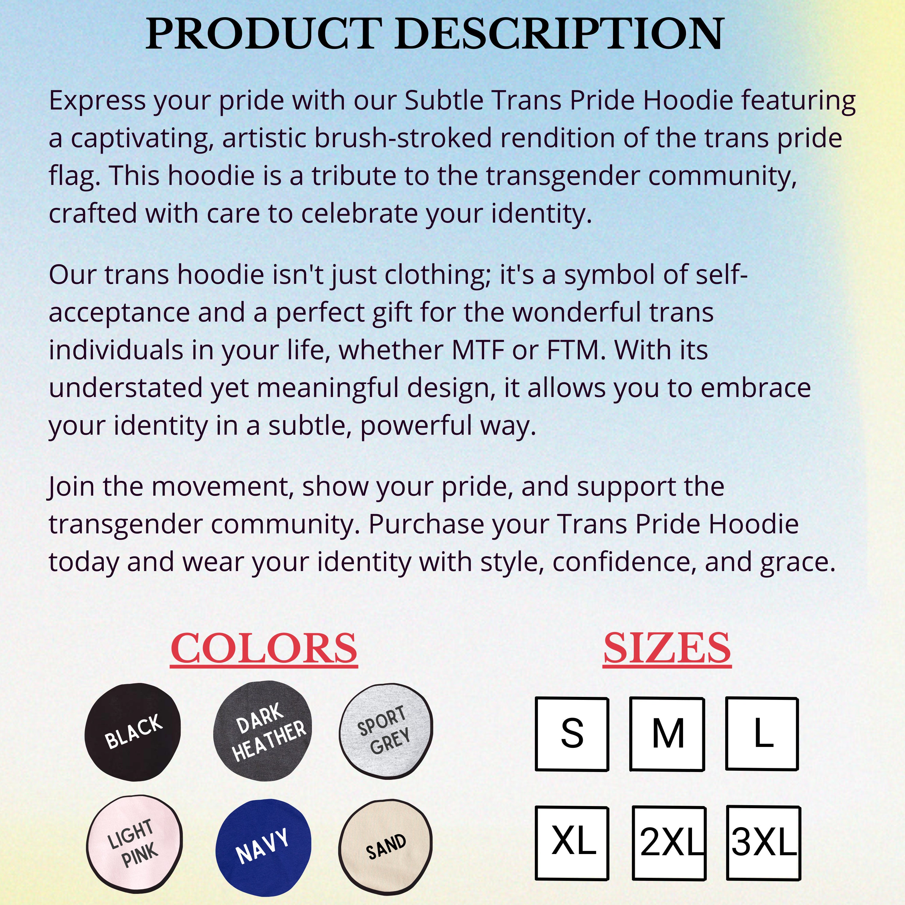 Subtle Trans Pride Hoodie Transgender Flag Sweatshirt That is Popular ...