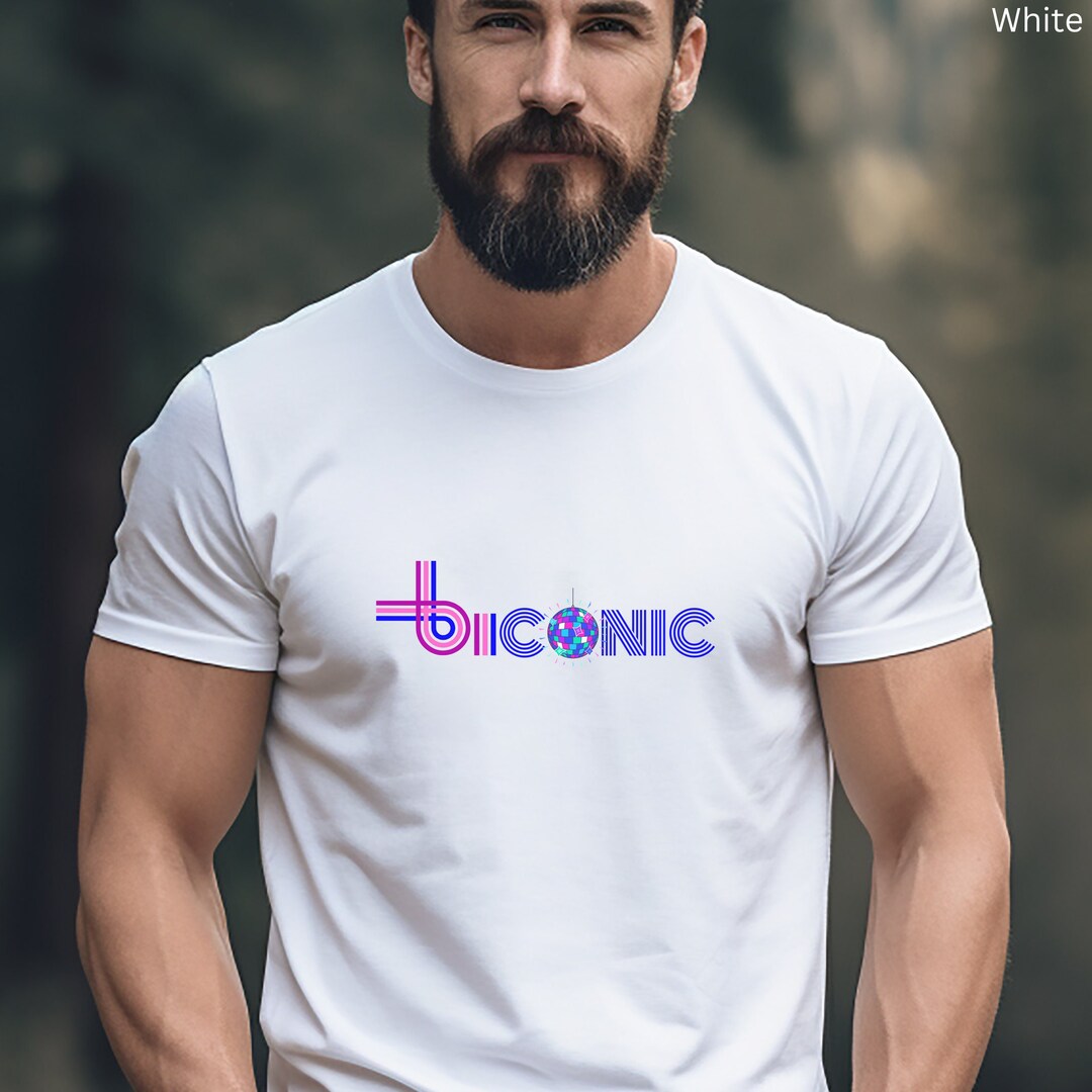 Biconic Bisexual Bi Pride Shirt Retro Subtle Bi Pride Tshirt With Disco ...