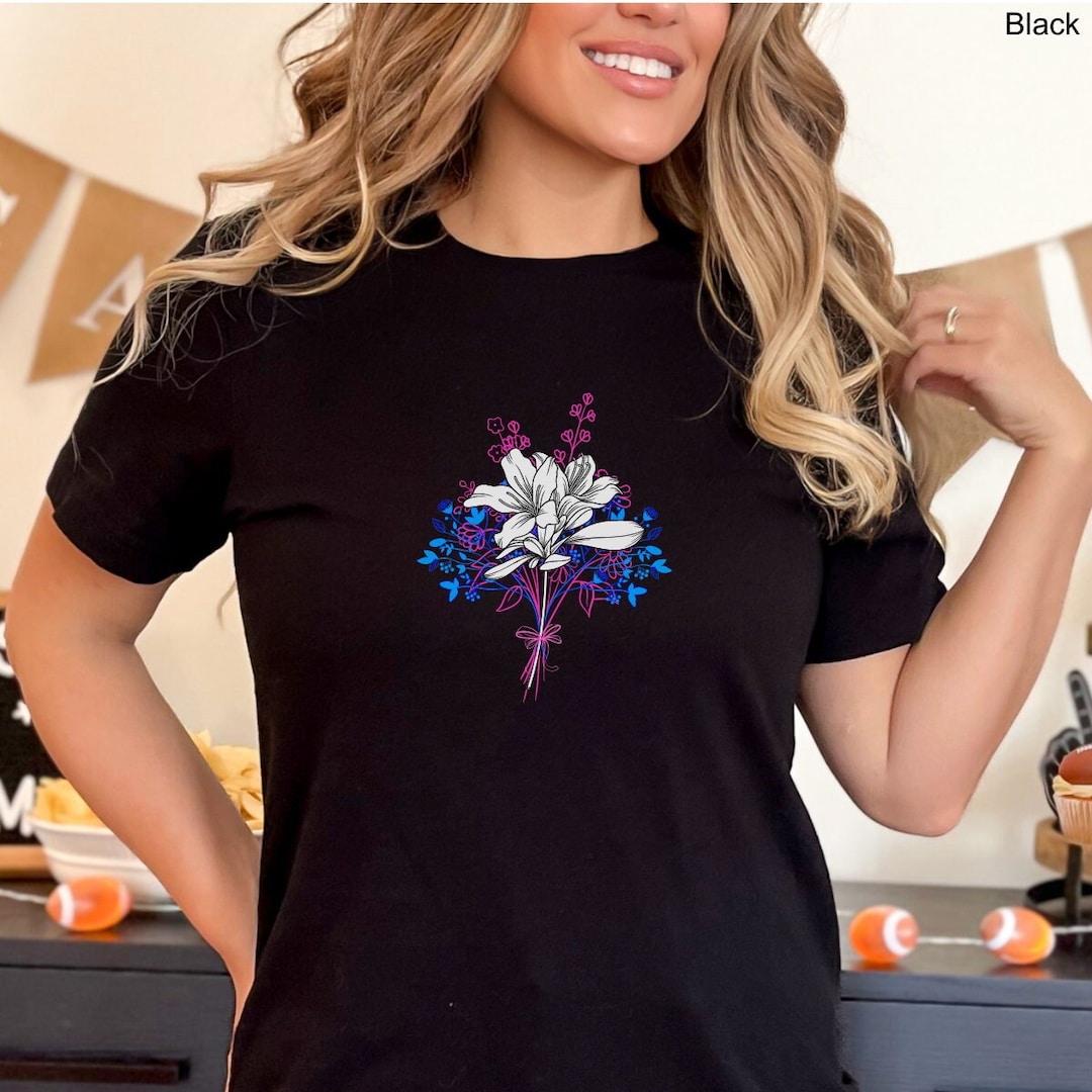 Transgender Subtle Trans Pride Shirt With Wildflowers Shirt for ...