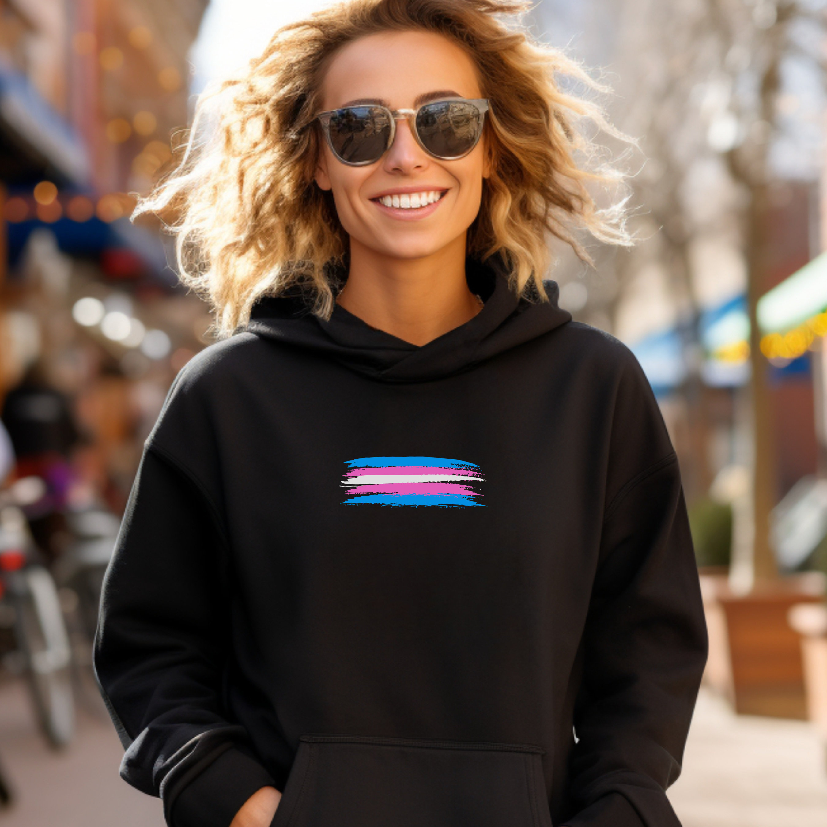 Subtle Trans Pride Hoodie Transgender Flag Sweatshirt That is Popular ...