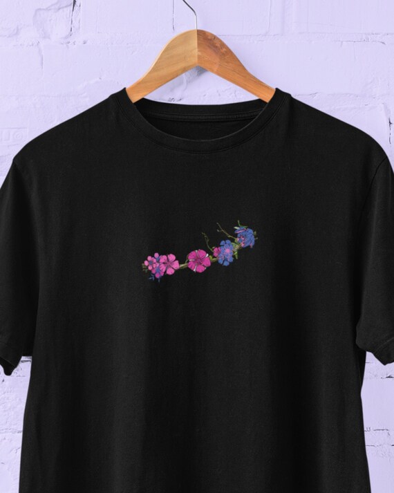 Wildflower Vine Bisexual Subtle Pride Shirt|Discreet … - Gem