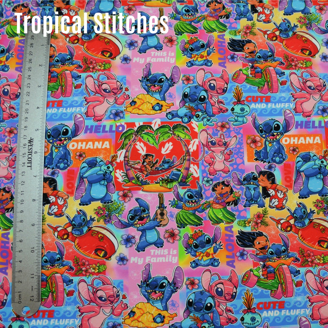 Custom Fabric - Tropical Stitches - Etsy