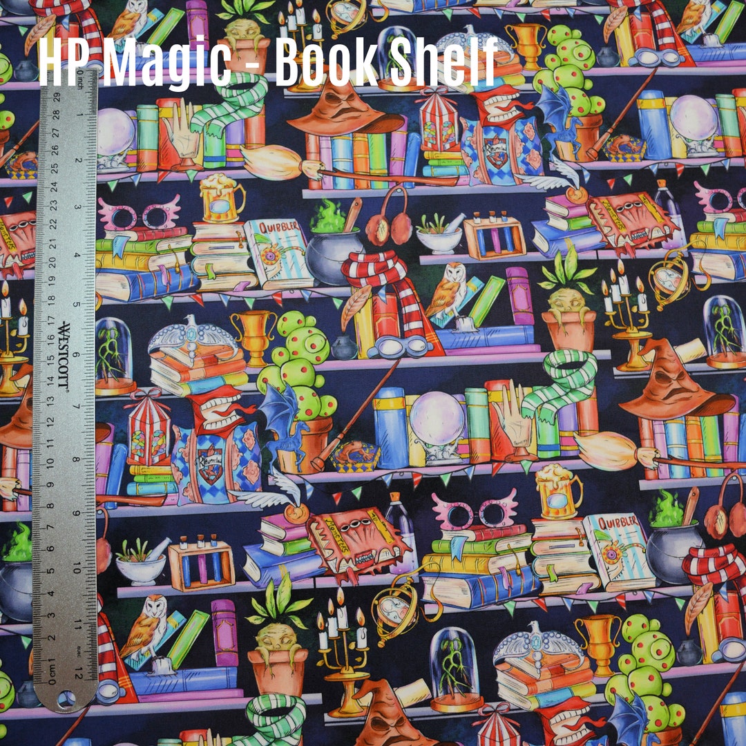Custom Fabric - HP Magic, Book Shelf - Etsy