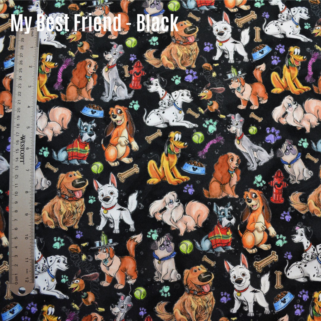 Custom Fabric - My Best Friend Black - Etsy