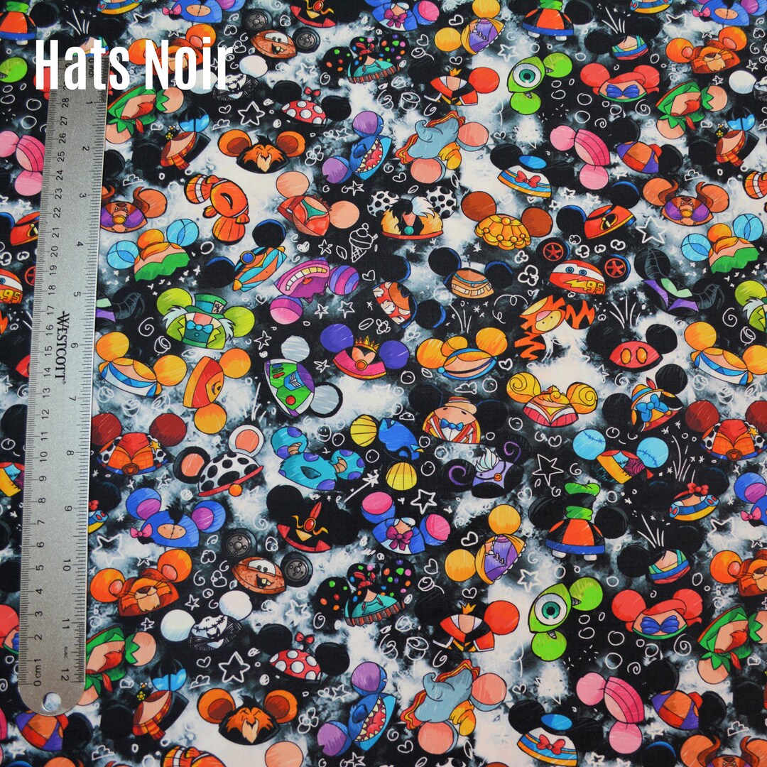Custom Fabric - Hats Noir - Etsy