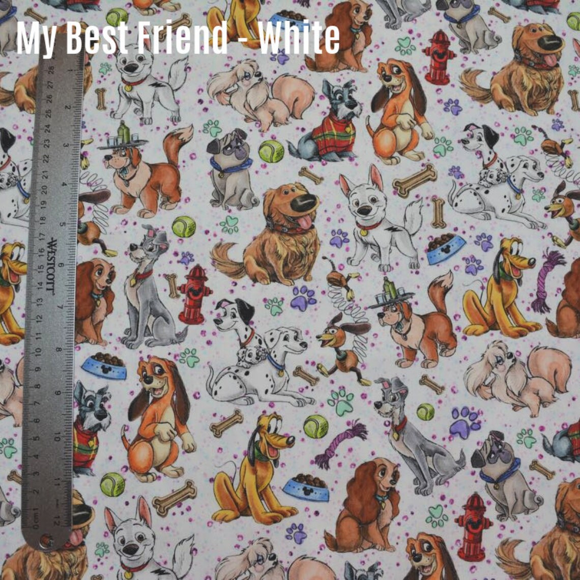 Custom Fabric - My Best Friend White - Etsy