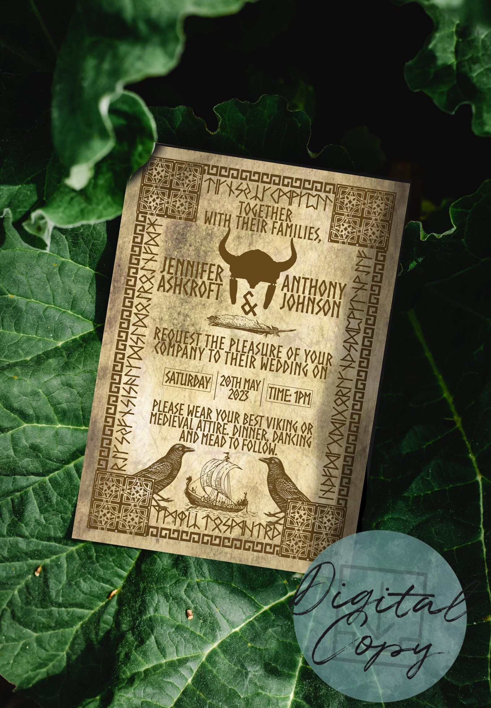 Viking/medieval Inspired Wedding Invitation Suite | Norse Themed ...