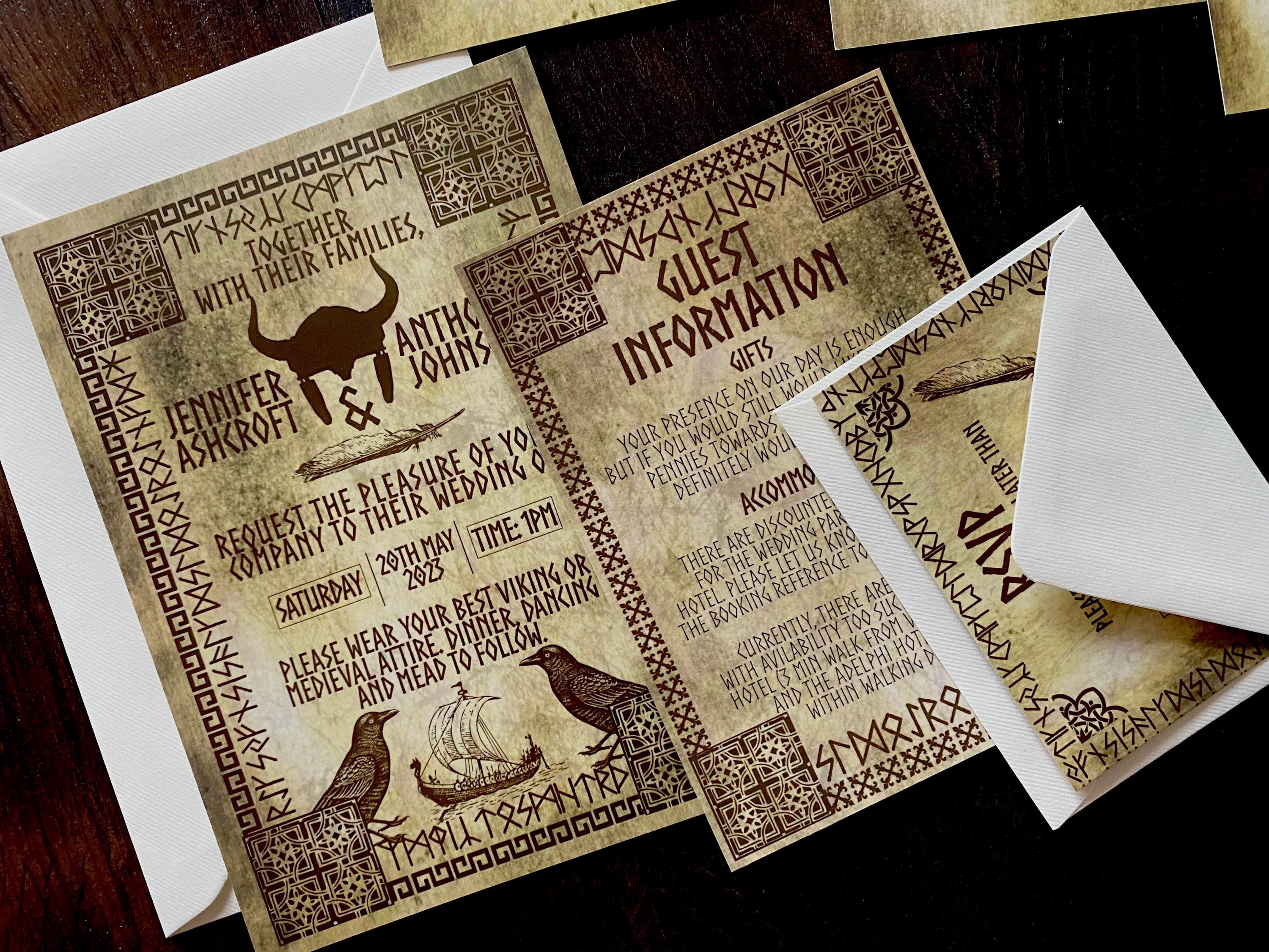 Viking/medieval Inspired Wedding Invitation Suite | Norse Themed ...