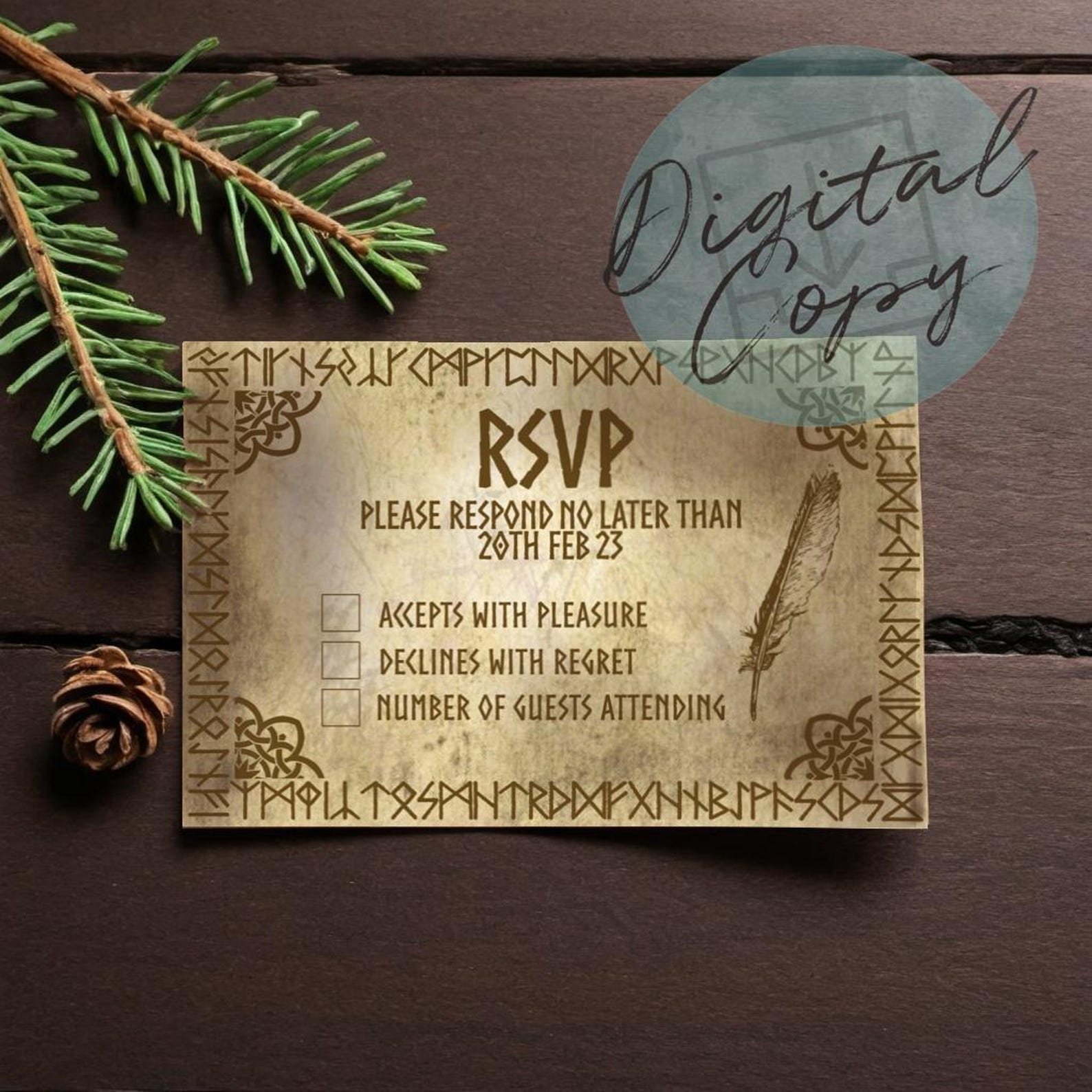 Viking/medieval Inspired Wedding Invitation Suite | Norse Themed ...