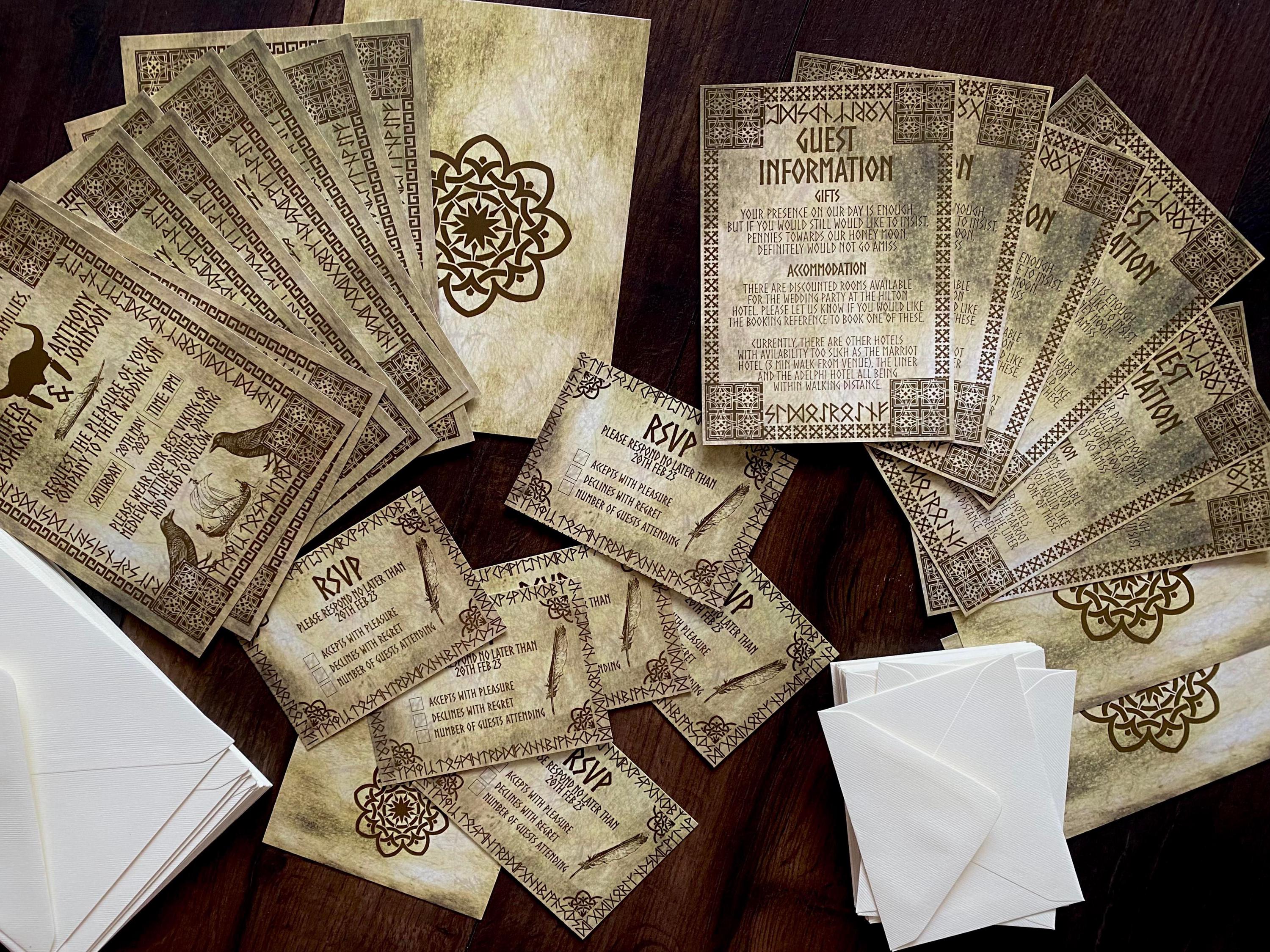 Viking/medieval Inspired Wedding Invitation Suite | Norse Themed ...