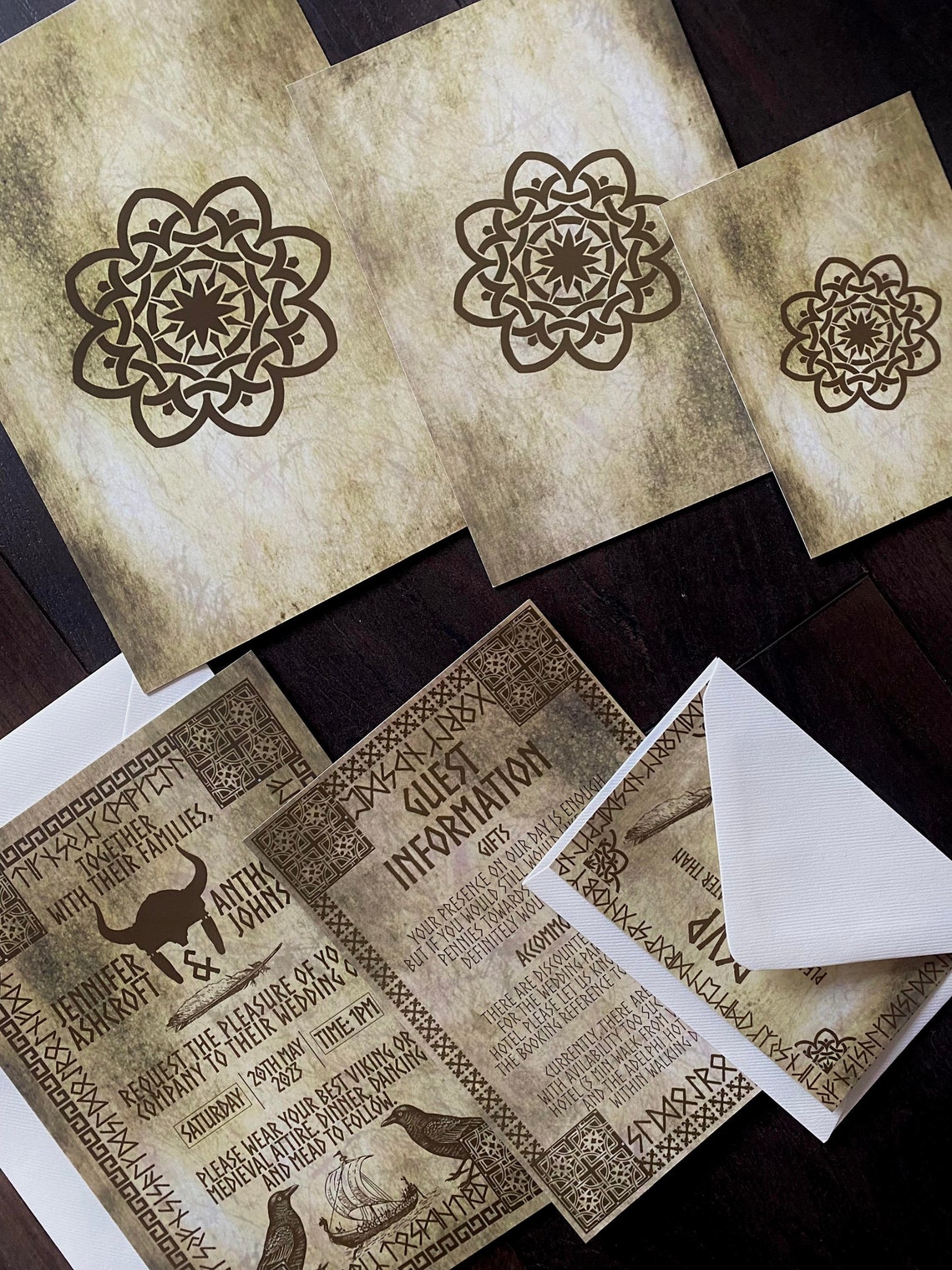 Viking/medieval Inspired Wedding Invitation Suite | Norse Themed Double ...