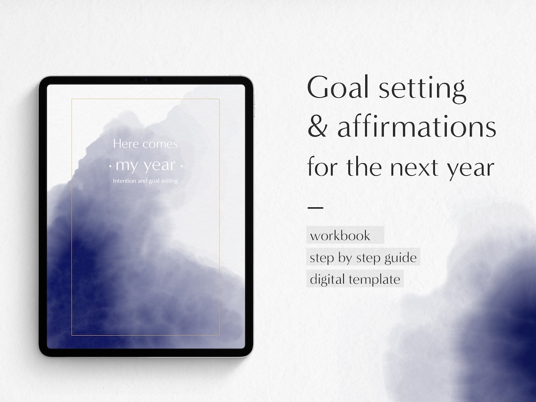 New Years Resolution Template, Yearly Goal Planner, Digital Goal ...
