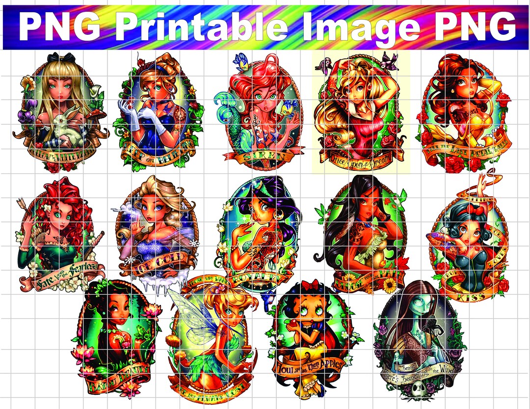 Pin Up Princesses Png Digital Files Etsy