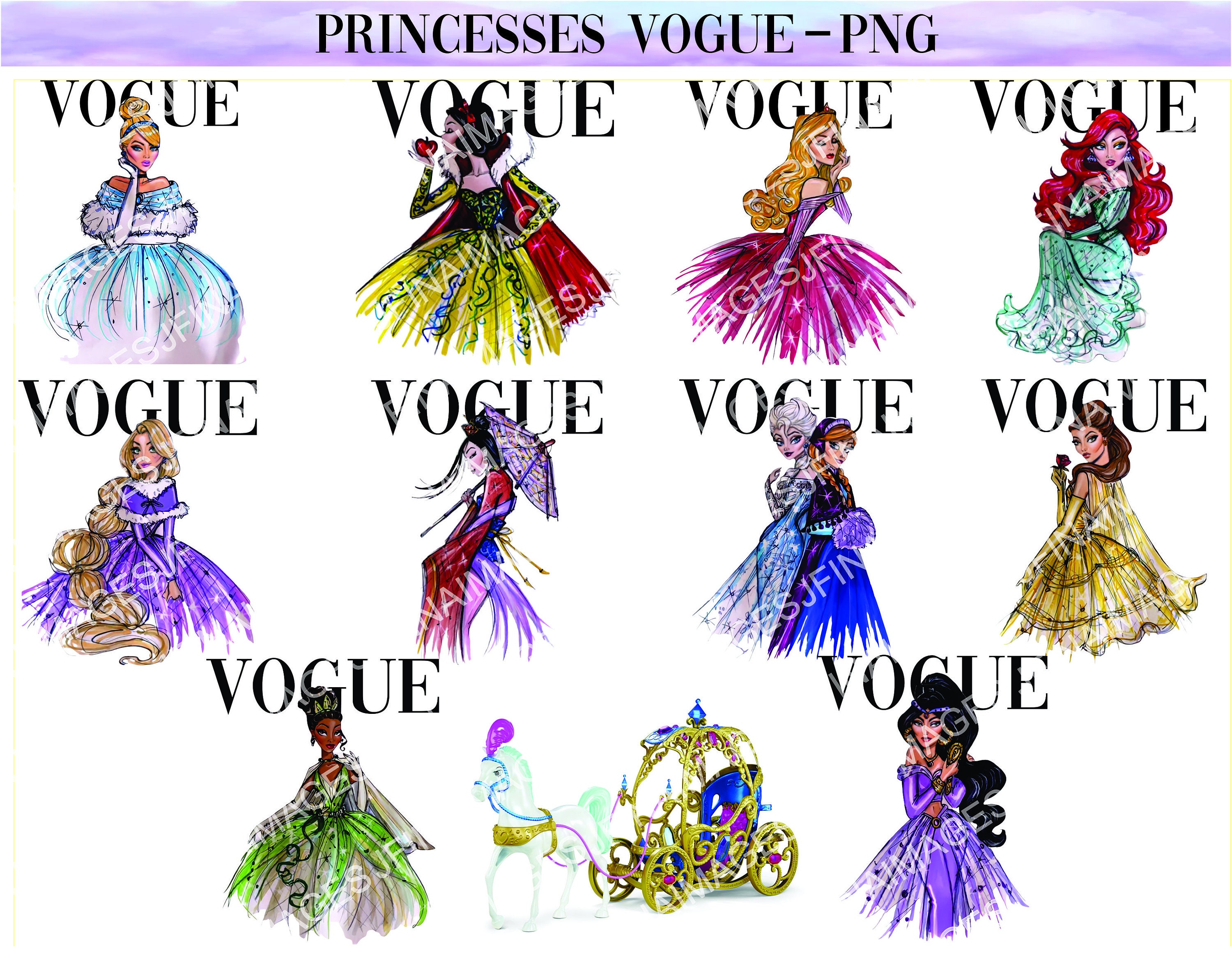 Princesses Vogue In Png Format Etsy