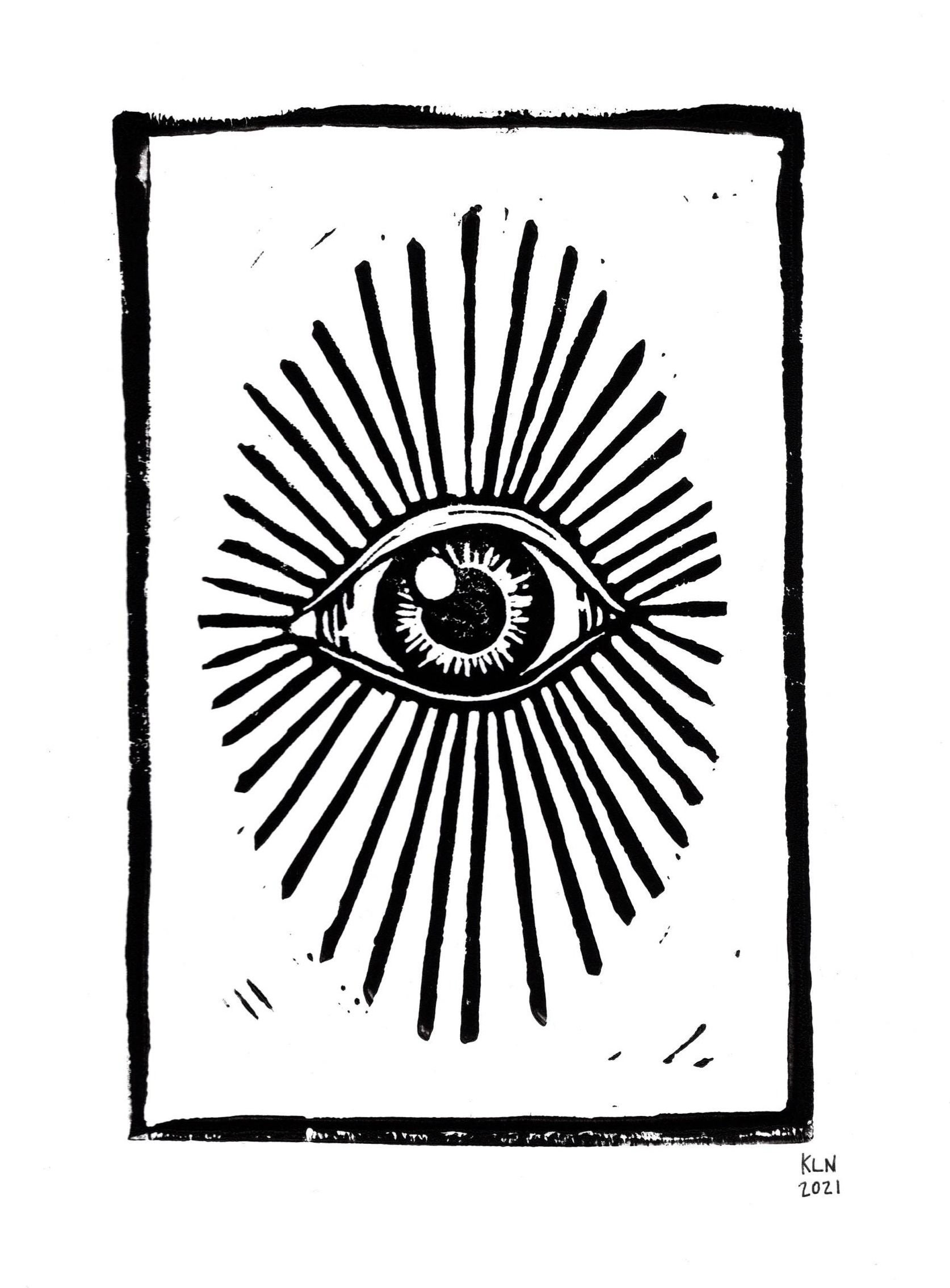 Linocut Print - Eye - Etsy