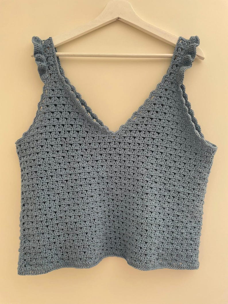 Crochet Summer Ruffle Top PATTERN | Adjustable Freja Design (any Size ...