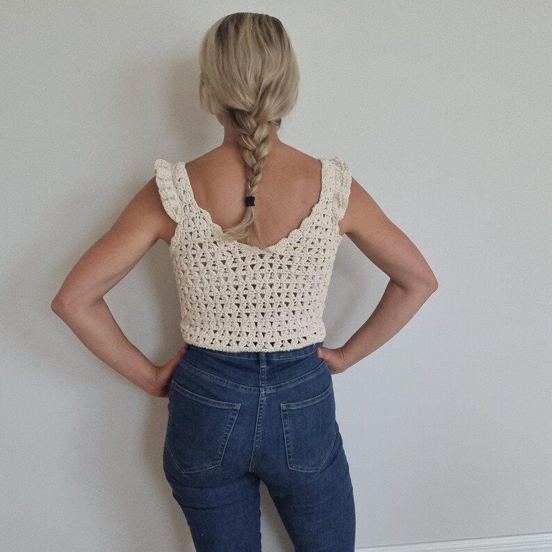 Crochet Summer Ruffle Top PATTERN | Adjustable Freja Design (any Size ...